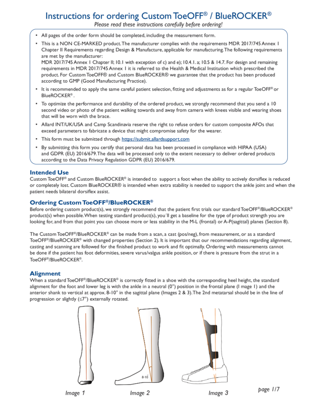 Allard AFO Custom Order Forms | Allard USA
